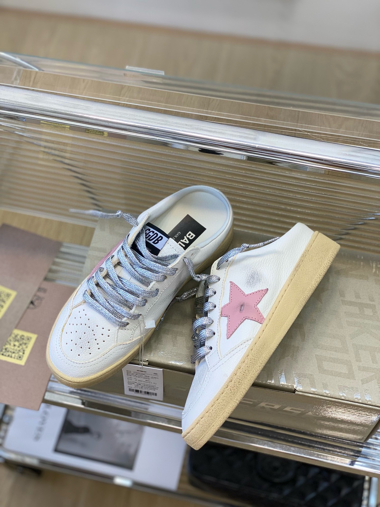 Replica Golden Goose Women's Ball Star Sabots with Pink Leather Star